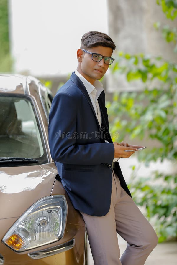 Young Indian Man with His Car Stock Image - Image of person, journey ...