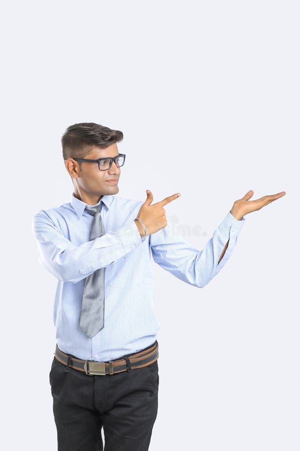 Young Indian Man Showing Direction with Hand Stock Image - Image of ...
