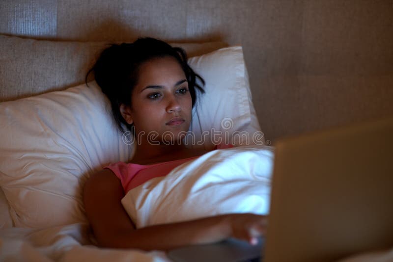 Young Indian Woman Using Laptop at Home Stock Photo - Image of indian ...