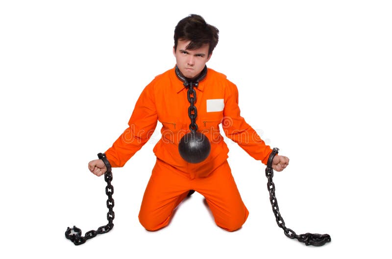 Young inmate with chains stock image. Image of convict - 40679397