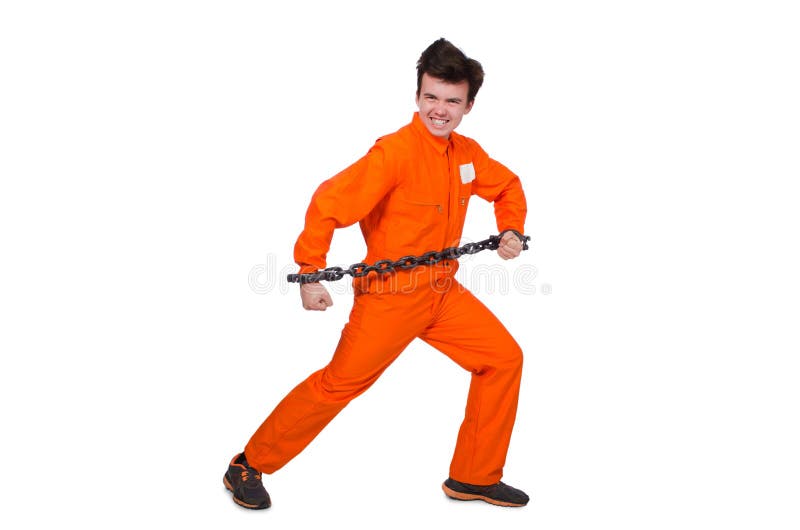 Young inmate with chains stock image. Image of convict - 40679405