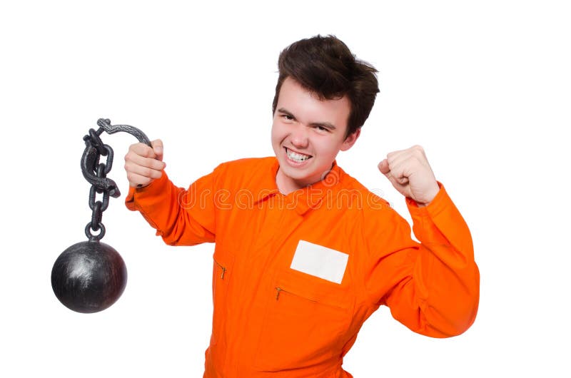 Young inmate with chains stock image. Image of convict - 40679405