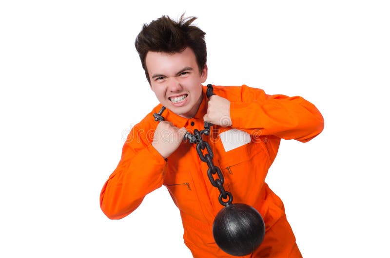 Young Inmate with Chains Isolated Stock Image - Image of inmate, hand ...