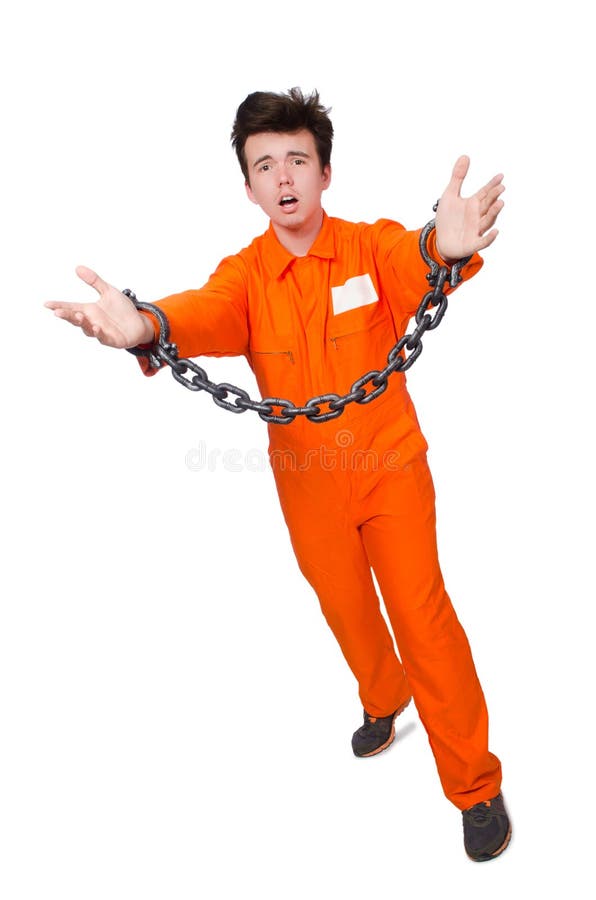 Young Inmate with Chains Isolated Stock Image - Image of detention ...