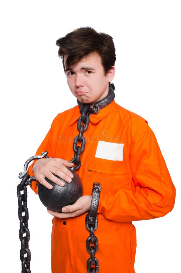 Young Inmate with Chains Isolated Stock Image - Image of bondage ...