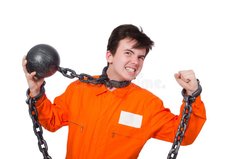 Young Inmate with Chains Isolated Stock Photo - Image of hand, crime ...
