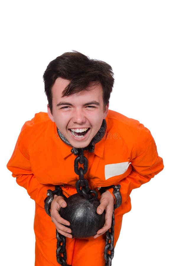 Young Inmate with Chains Isolated Stock Image - Image of handcuff ...