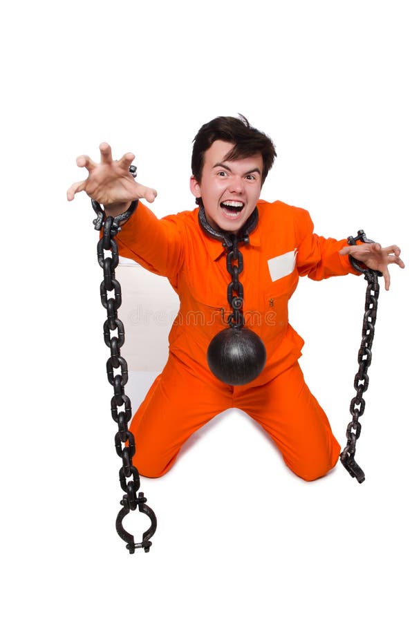 Young Inmate with Chains Isolated Stock Photo - Image of cuff, chain ...