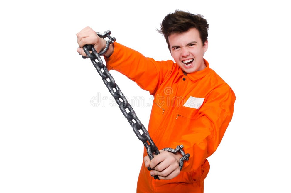 Young Inmate with Chains Isolated Stock Image - Image of isolated, cuff ...