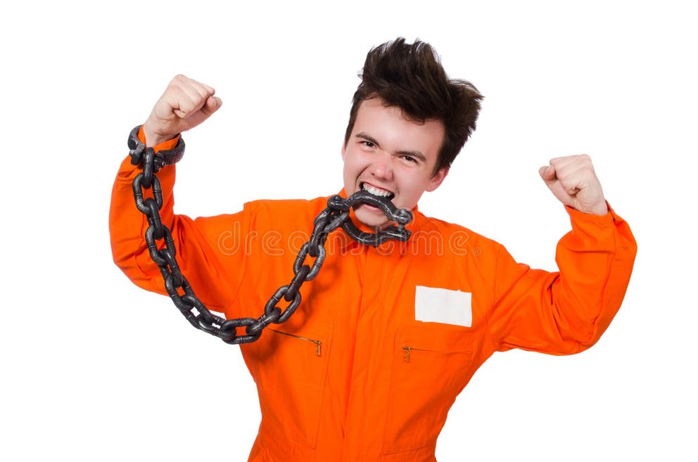 Young Inmate with Chains Isolated Stock Image - Image of inmate, crime ...
