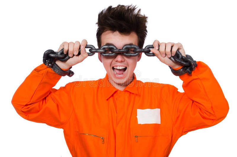 Young Inmate with Chains Isolated Stock Image - Image of detention ...
