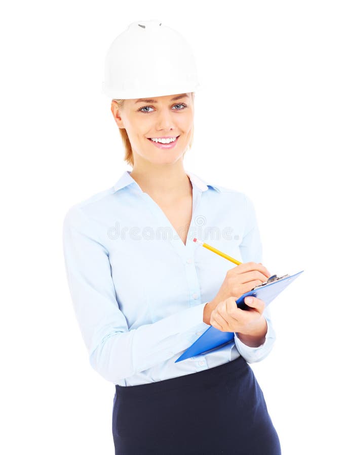 Young Inspector with Documents Stock Image - Image of builder, person ...