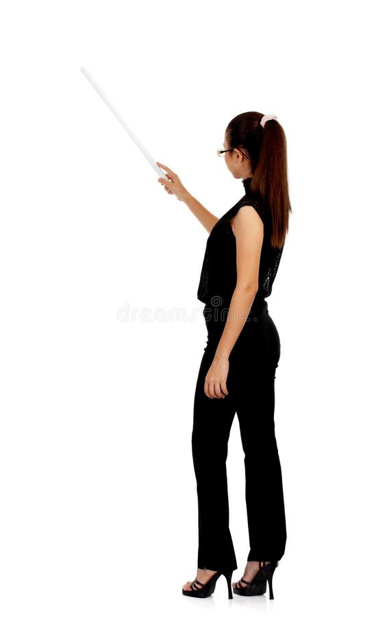 Young instructor pointing stock photo. Image of looking - 4216728