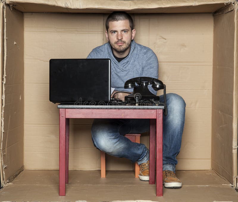 Young Intern Horrified Vision of Independent Work Stock Image - Image ...