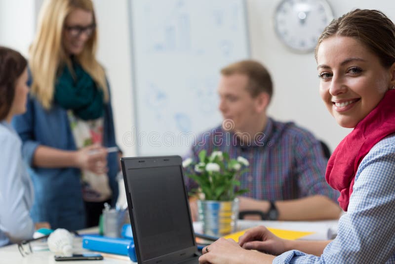 Young intern at office stock photo. Image of occupation - 54460546