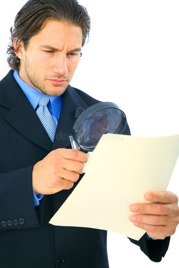 Young Investigator Looking at Folder Stock Photo - Image of ...