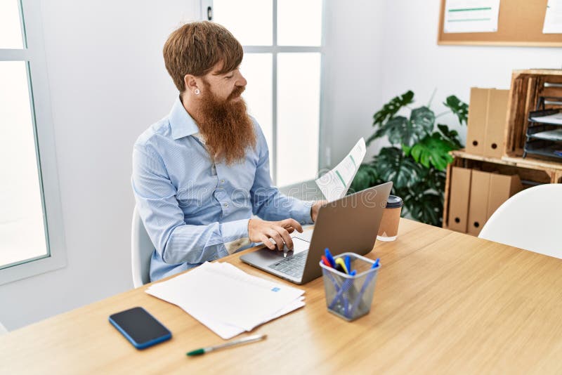 Young Irish Businessman Smiling Happy Working at the Office Stock Image ...