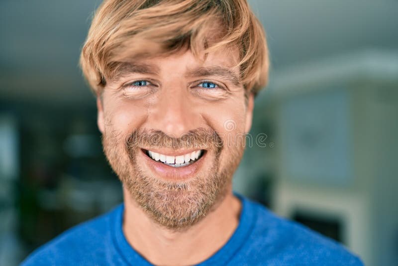 Young Irish Man Smiling Happy Standing at Home Stock Image - Image of ...