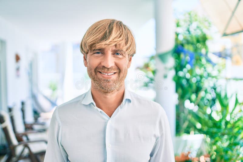 Young Irish Man Smiling Happy Standing at Terrace Stock Image - Image ...
