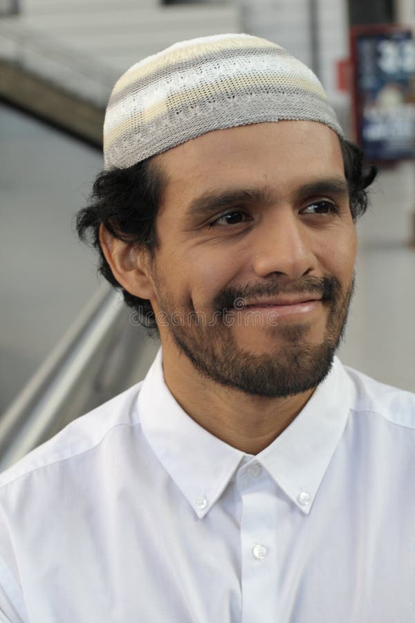 Cheerful Islamic Man Smiling at Camera Stock Photo - Image of diverse ...