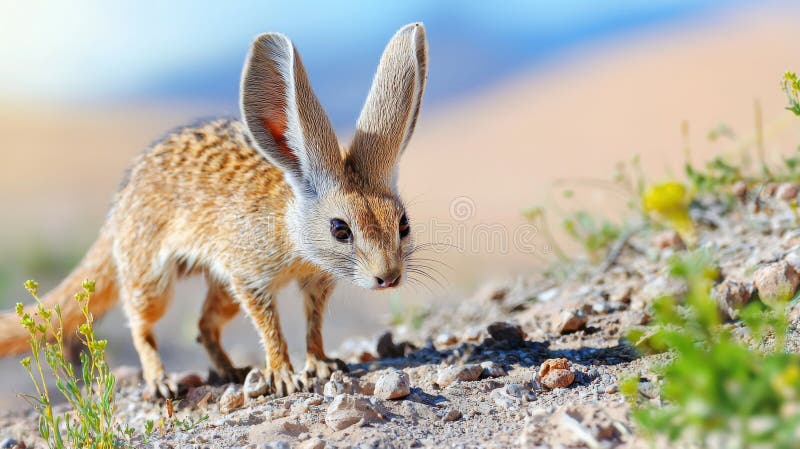 Young Jerboa in Desert Habitat. Adaptation and Survival in Arid ...