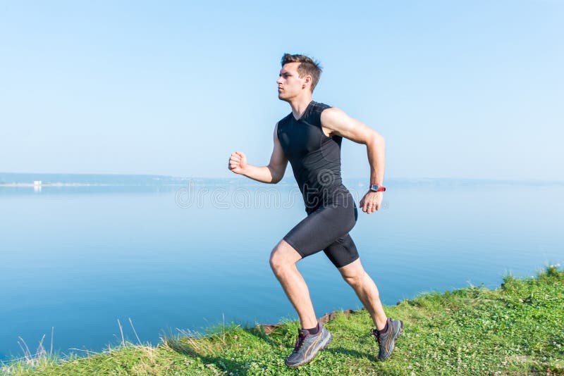 Young Jogger Running in Morning Athlete Runner Working Out Cardio ...