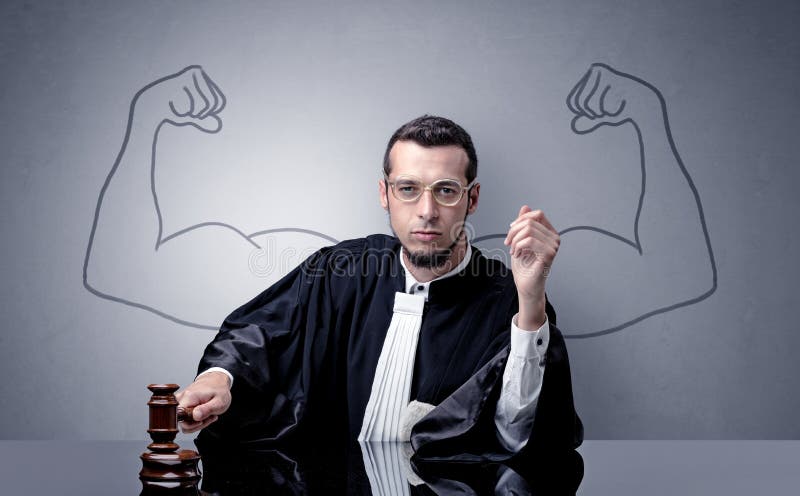Brawny Judge Making Decision Stock Photo - Image of justiceship, mallet ...