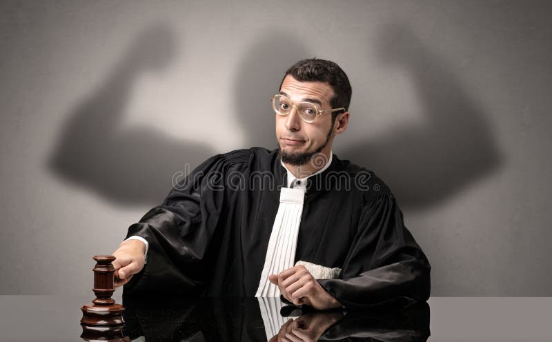 Brawny Judge Making Decision Stock Image - Image of mallet, oldschool ...