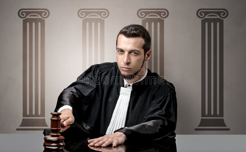 Young Judge Making Decision Stock Photo - Image of point, gavel: 137770028