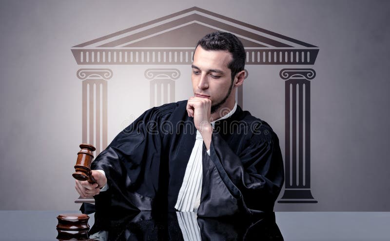 Young Judge Making Decision Stock Photo - Image of justice, glasses ...