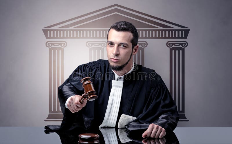 Young Judge with Hard Time Concept Stock Image - Image of force ...