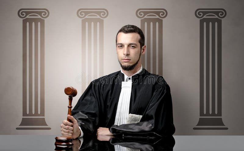 Young Judge Making Decision Stock Image - Image of oldschool, hand ...