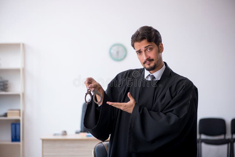 Young Male Judge Working in the Courthouse Stock Photo - Image of ...