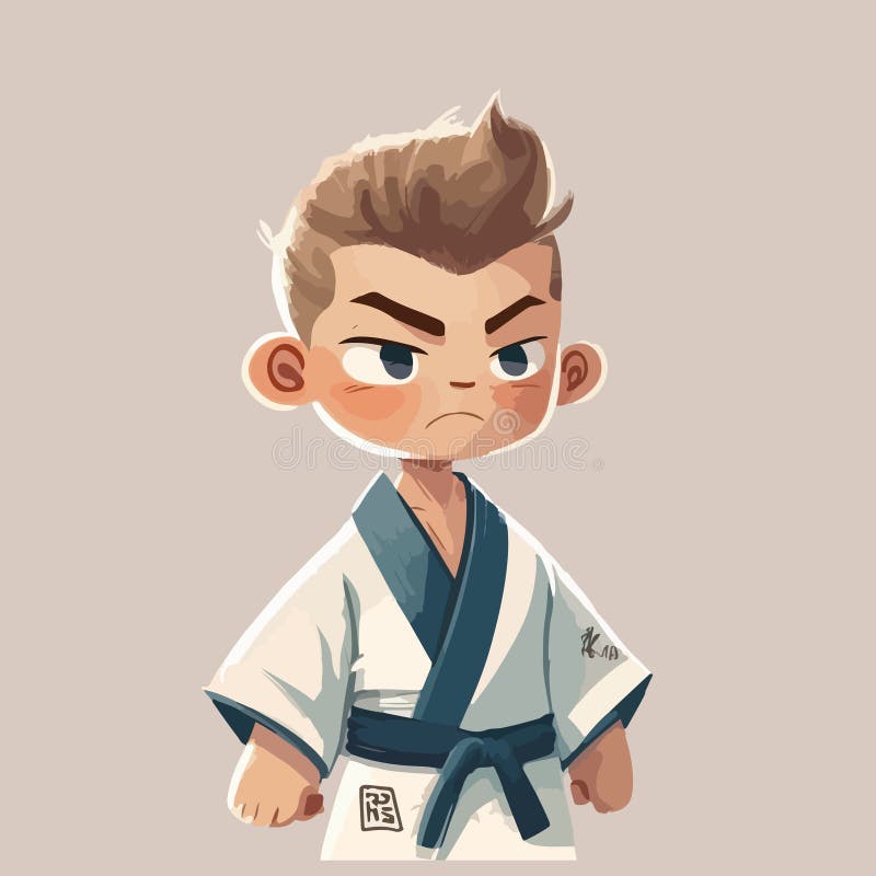 Young Karate Boy. Vector Graphics. Illustration for a Child Stock ...
