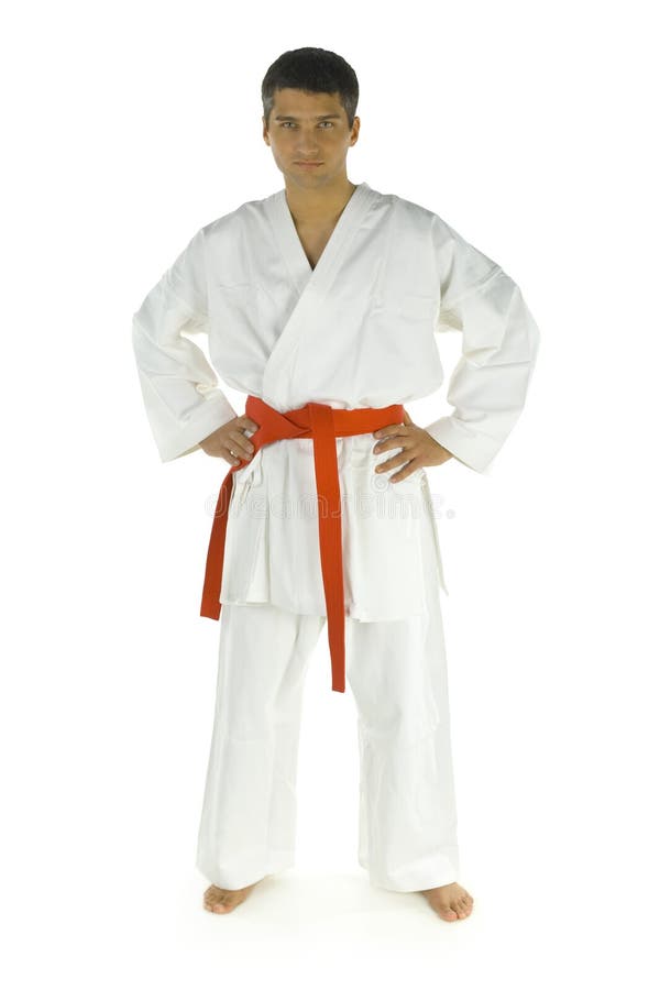 Back Pose of a Small Girl in Karate Uniform Stock Photo - Image of ...