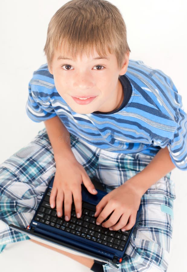 Computer boy stock photo. Image of computer, concentrationchildren - 128598