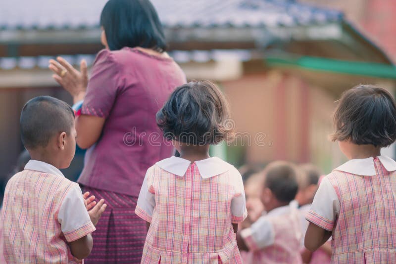 Young Kids Exercise in Morning before Class Editorial Photography ...