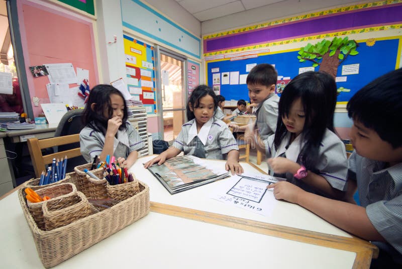 Young Kids Student Study in Classroom Editorial Photography - Image of ...