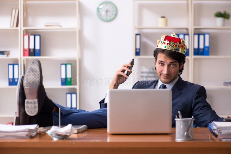 The Young King Businessman Working in the Office Stock Photo - Image of ...