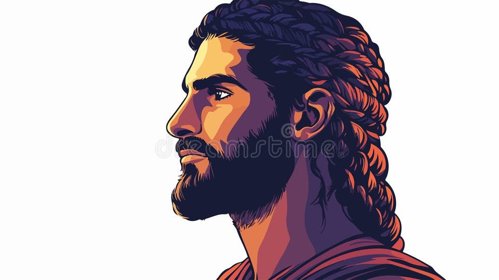 Young King David of Judah Israel Head Portrait Stock Illustration ...