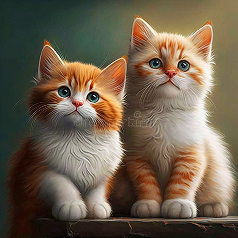 Young Kittens. Cute Funny Cats at Home. Generative AI Stock ...