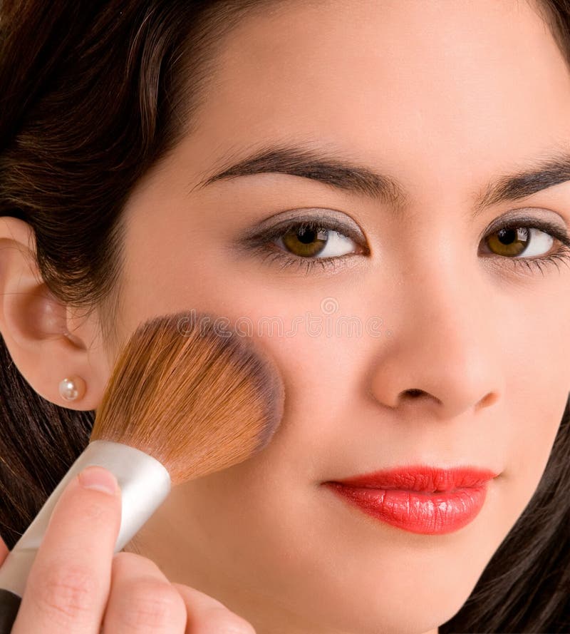 Young Lady Blushing Her Cheek Stock Photo - Image of apply, blush: 3970390