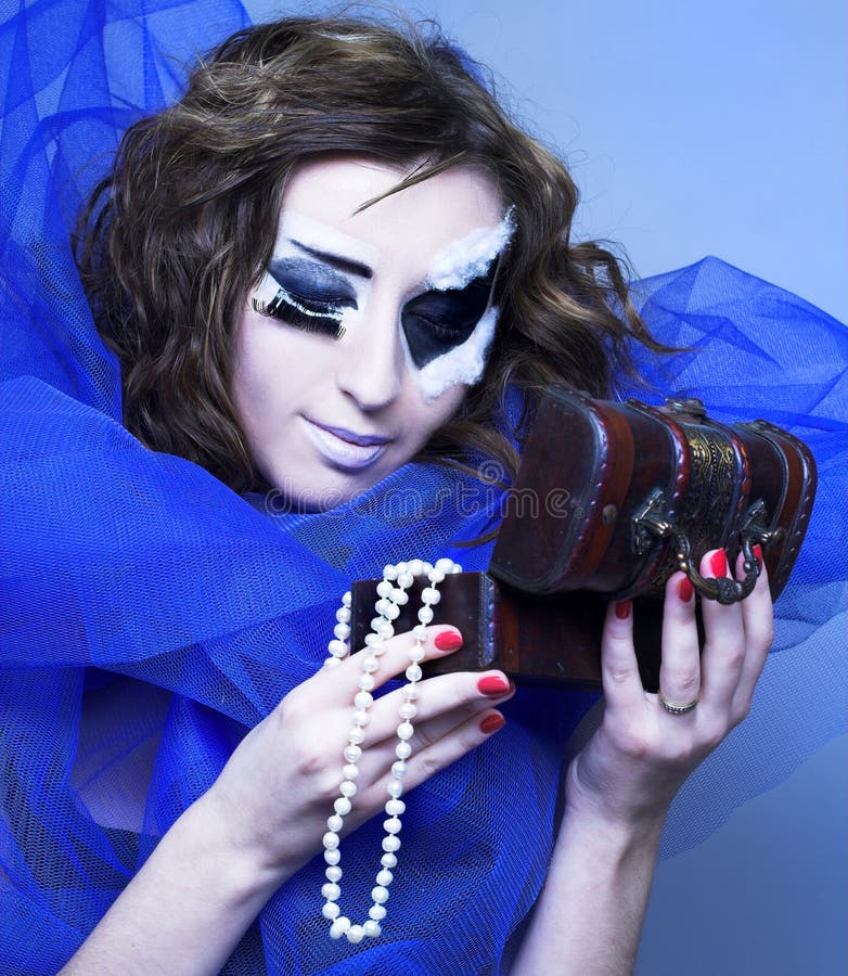 Young lady with box stock photo. Image of fairytale, portrait - 37685186