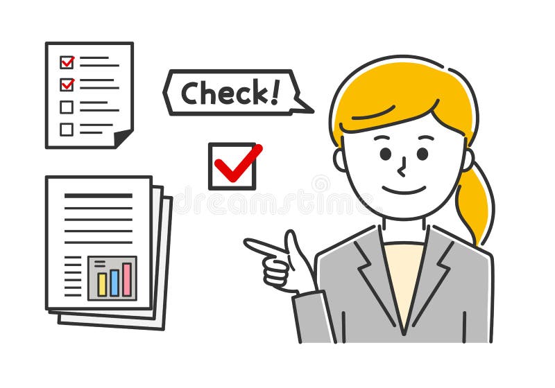 Lady Checking Office Stock Illustrations – 57 Lady Checking Office ...