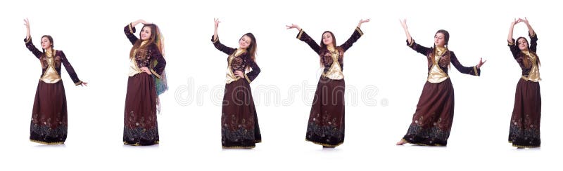 The Young Lady Dancing Traditional Azeri Dance Stock Photo - Image of ...