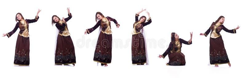 The Young Lady Dancing Traditional Azeri Dance Stock Image - Image of ...