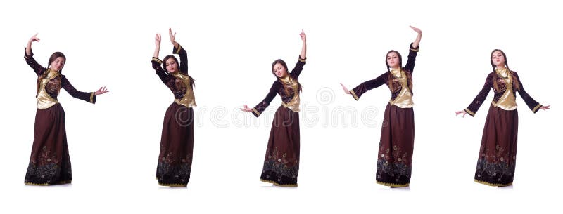 The Young Lady Dancing Traditional Azeri Dance Stock Photo - Image of ...