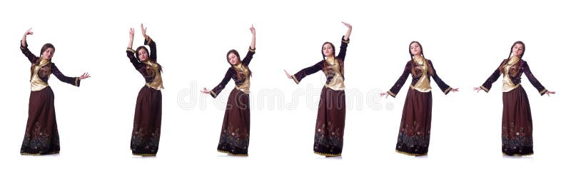 The Young Lady Dancing Traditional Azeri Dance Stock Photo - Image of ...
