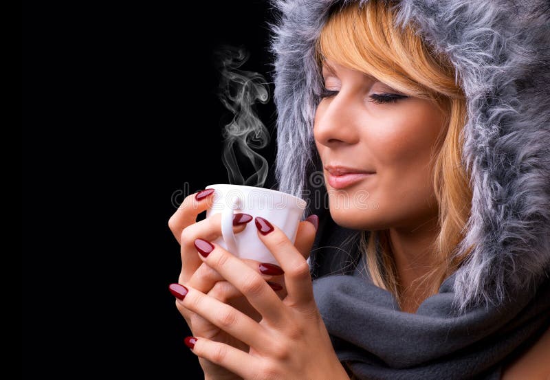 Young lady drinking coffee stock photo. Image of beauty - 30470290