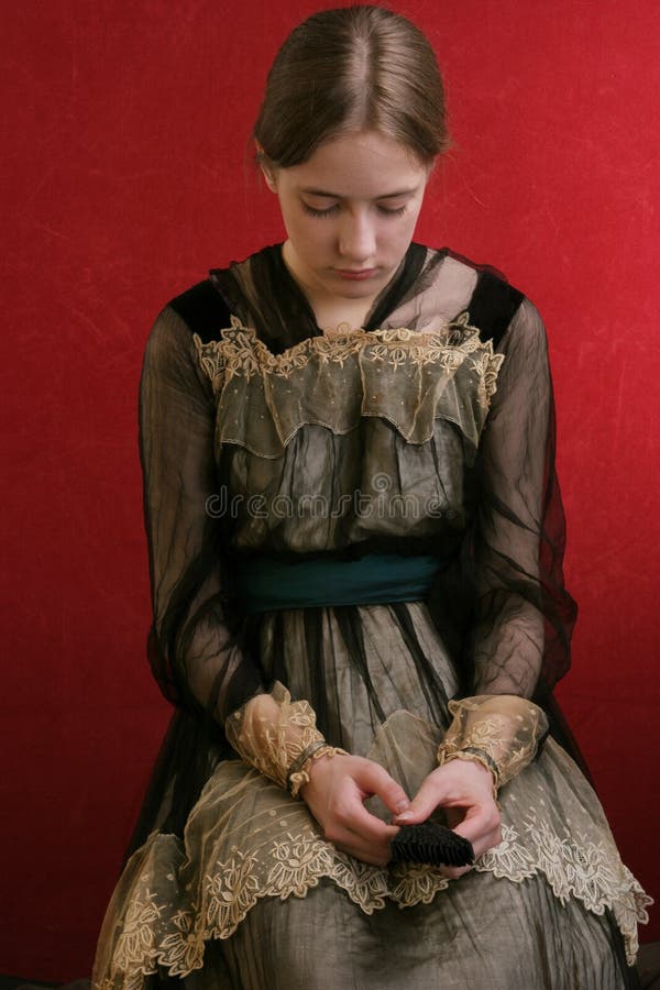 Young lady with fan stock image. Image of female, emancipation - 2414123